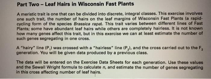 Solved A meristic trait is one that can be divided into | Chegg.com
