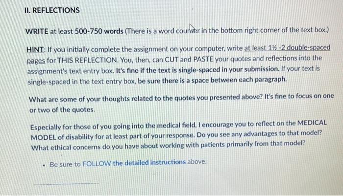 WRITE at least 500-750 words (There is a word courher | Chegg.com