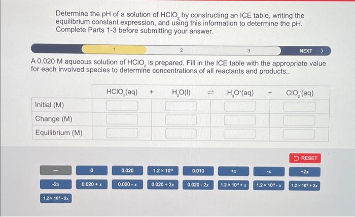 Solved Determine the pH of a solution of HClO2 by | Chegg.com