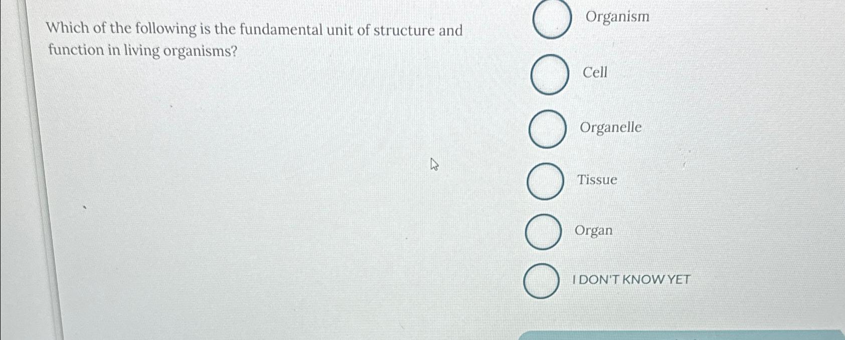 Solved Which of the following is the fundamental unit of | Chegg.com