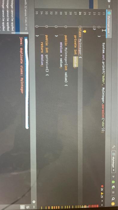 Solved Run Tools VCS Window Help hh - MyInteger.java | Chegg.com