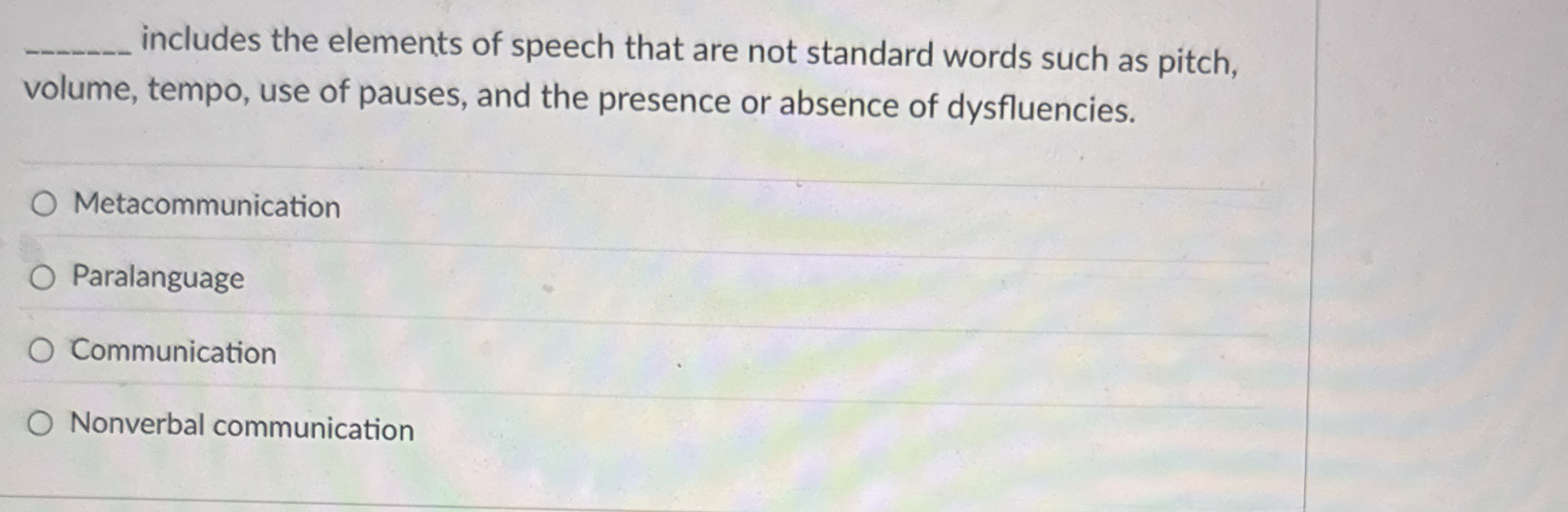 Solved includes the elements of speech that are not standard | Chegg.com