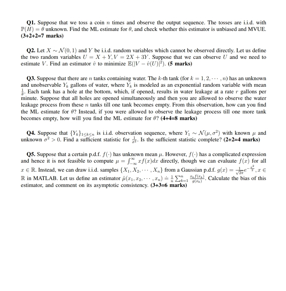 Solved Q1. ﻿Suppose that we toss a coin n ﻿times and observe | Chegg.com