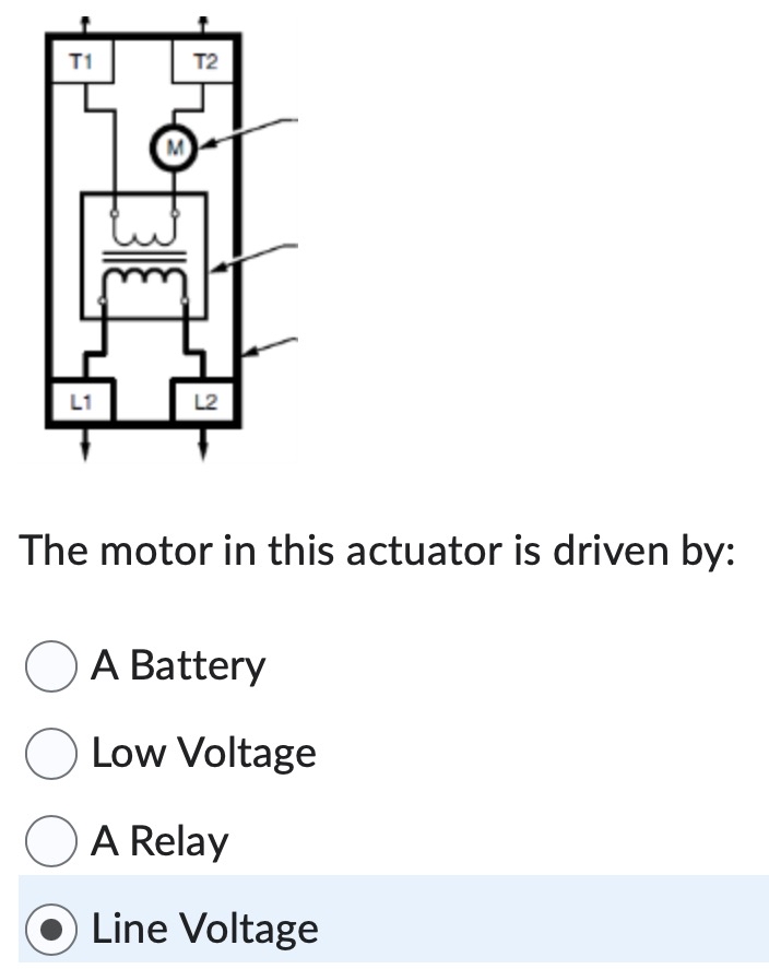 Solved The motor in this actuator is driven by:A BatteryLow | Chegg.com