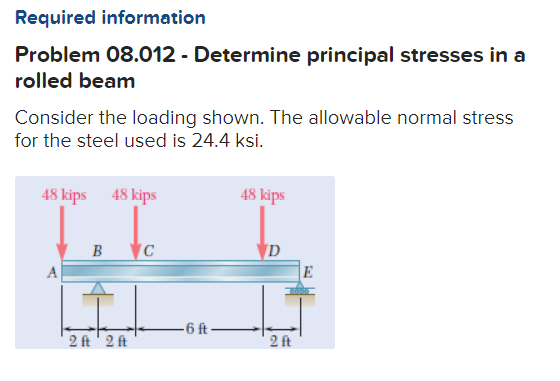 Solved Problem 08.012 - ﻿Determine principal stresses in a | Chegg.com