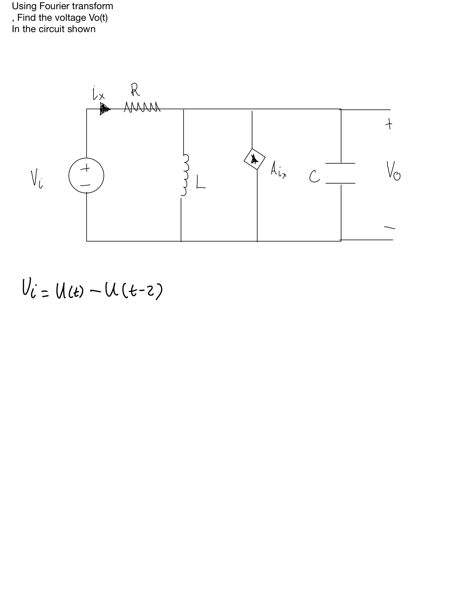 Solved Using Fourier transform , ﻿Find the voltage Vo(t) ﻿In | Chegg.com