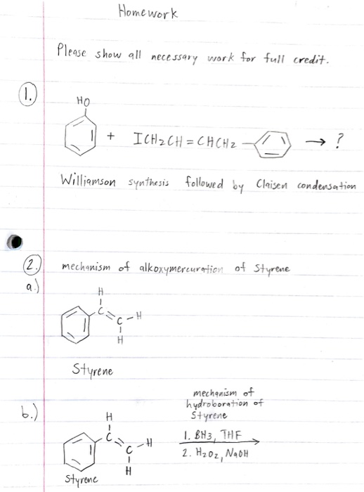 Solved Organic Chemistry HomeworkPlease show the mechanisms | Chegg.com