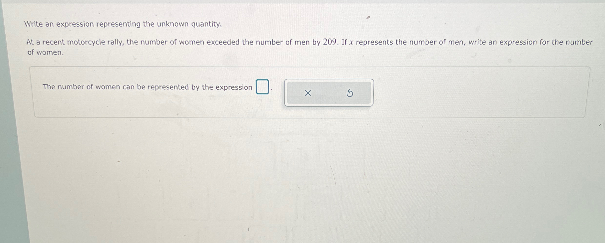 Solved Write an expression representing the uWrite an | Chegg.com