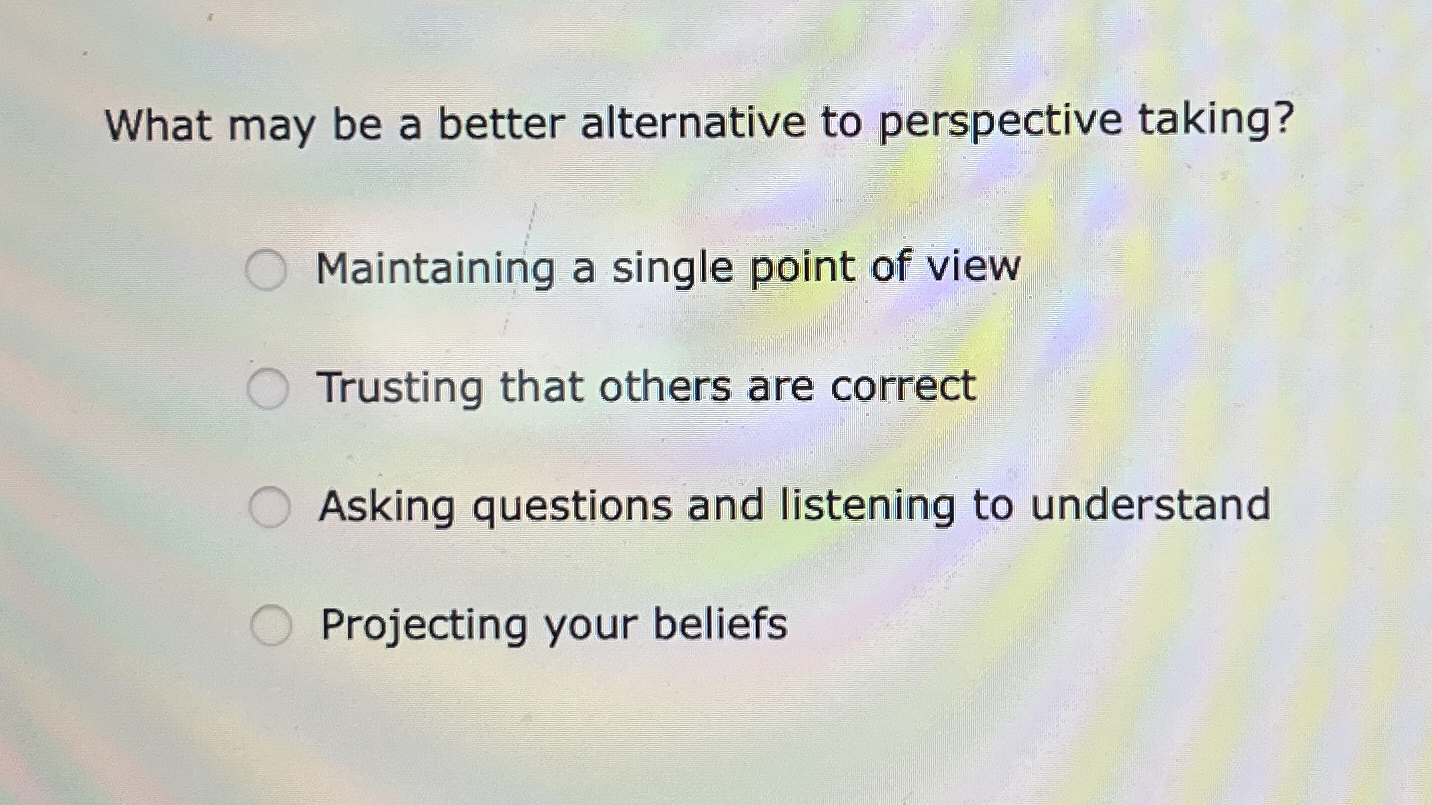 Solved What may be a better alternative to perspective | Chegg.com