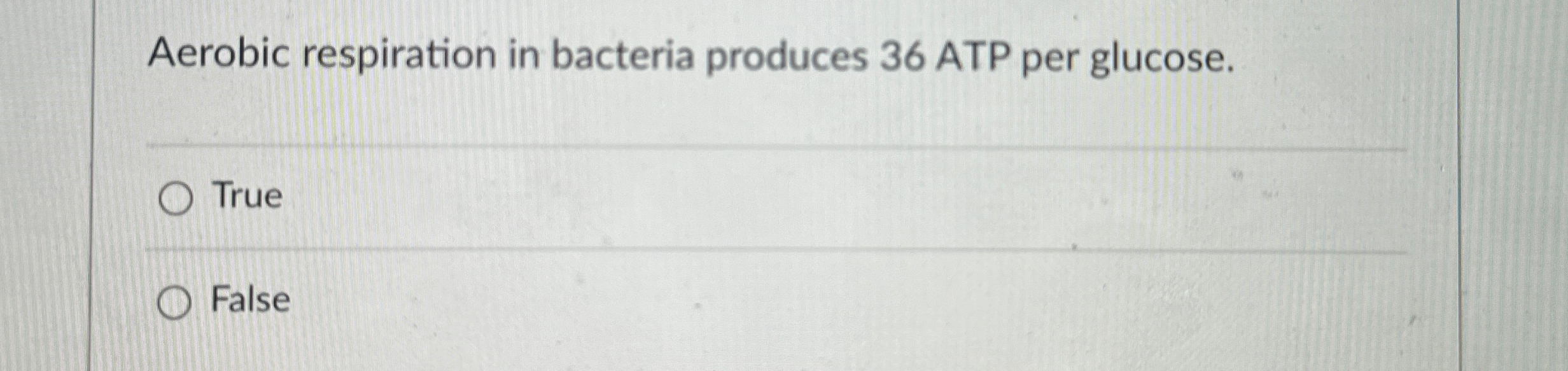 Solved Aerobic respiration in bacteria produces 36 ﻿ATP per | Chegg.com