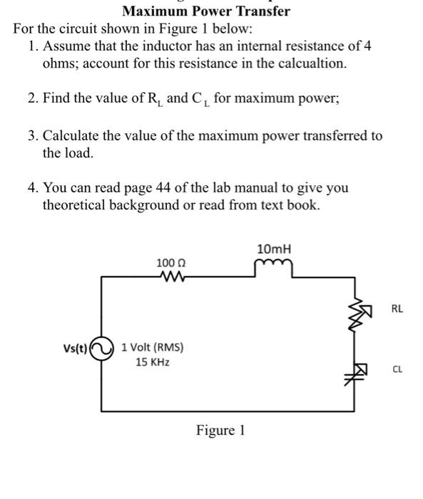 Solved Maximum Power Transfer For the circuit shown in | Chegg.com