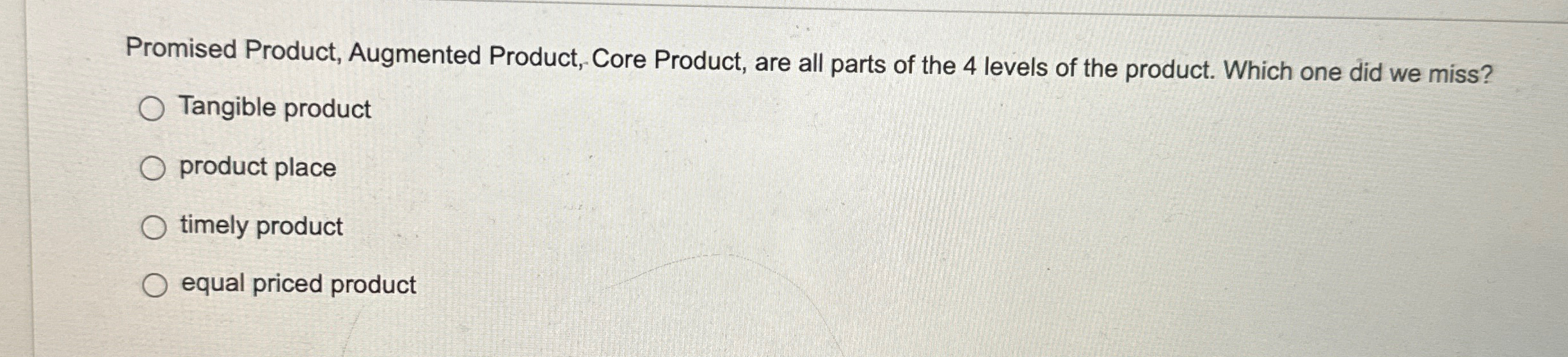 Solved Promised Product, Augmented Product, Core Product, | Chegg.com