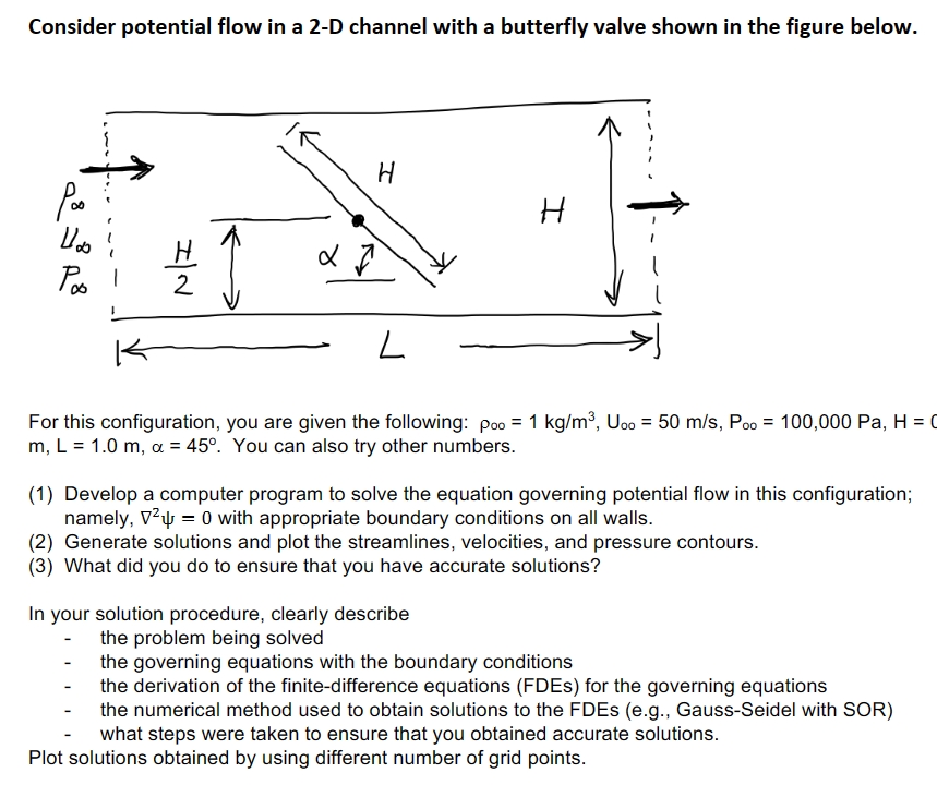 Solved Consider potential flow in a 2-D channel with a | Chegg.com