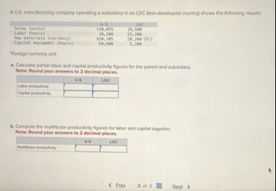 Solved A US. ﻿manfacturing compary operabing a subsidiary in | Chegg.com