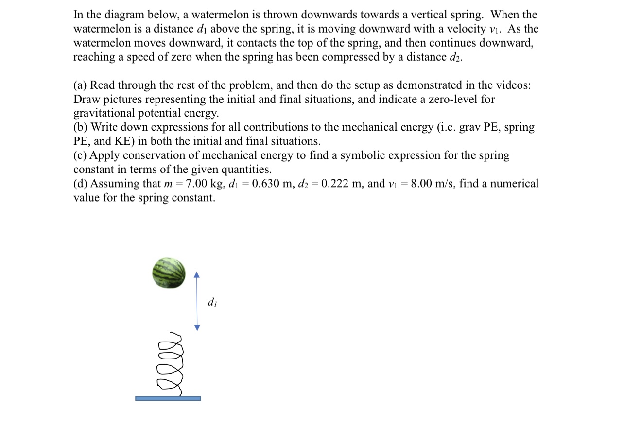 Solved In the diagram below, a watermelon is thrown | Chegg.com