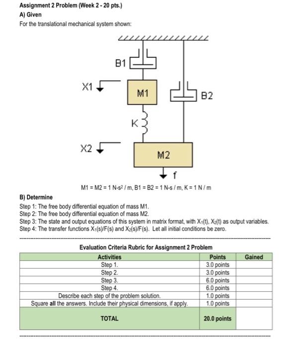 Solved Assignment 2 Problem (Week 2 - 20 pts.) A) Given For | Chegg.com
