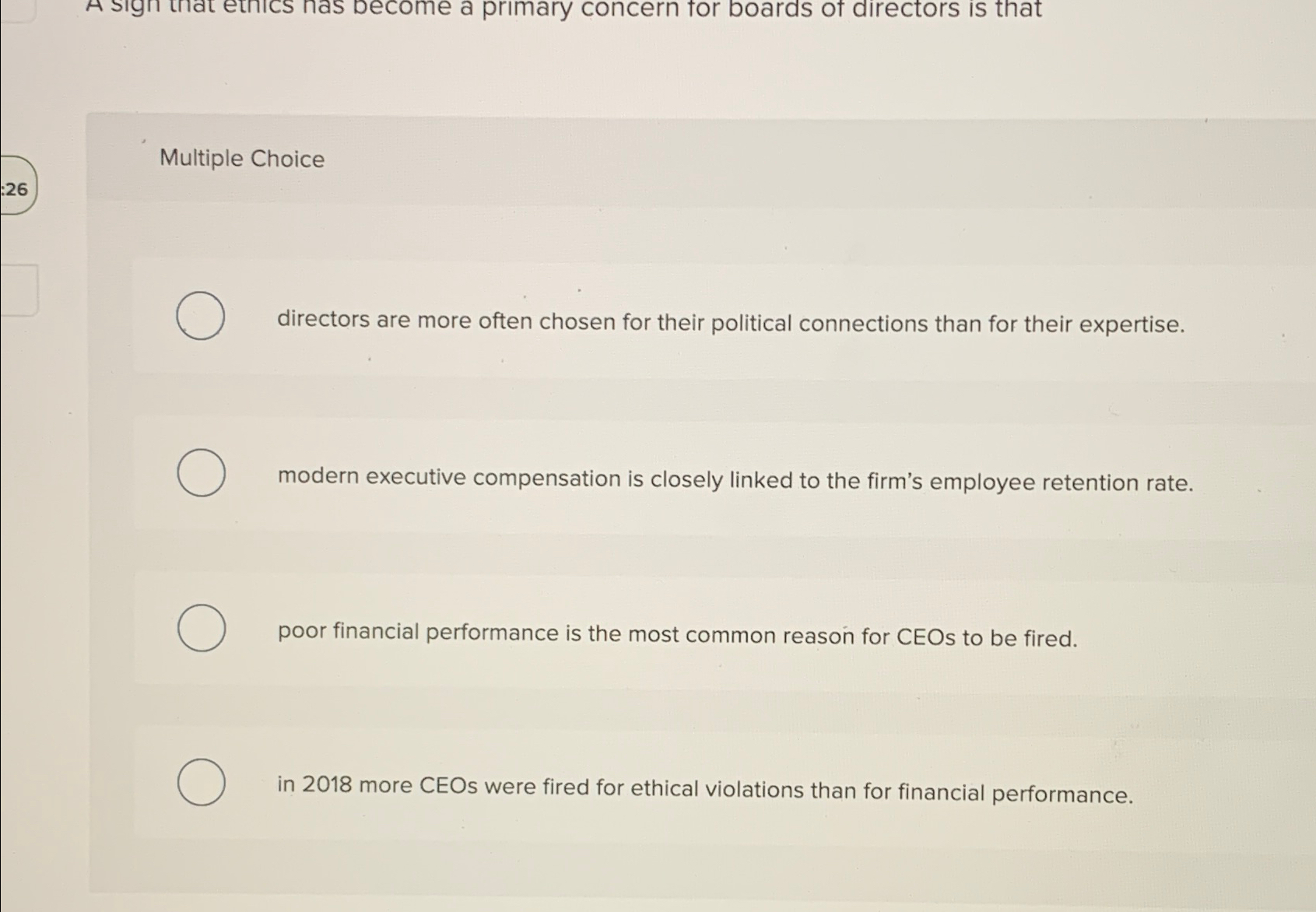 Solved Multiple Choicedirectors are more often chosen for | Chegg.com