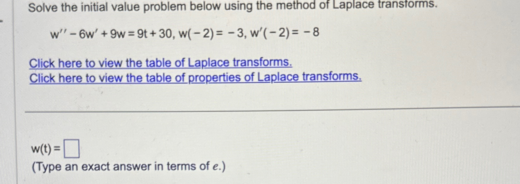 Solved Solve the initial value problem below using the | Chegg.com