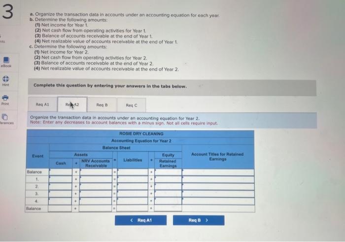 Solved a. Organize the transaction data in accounts under an | Chegg.com