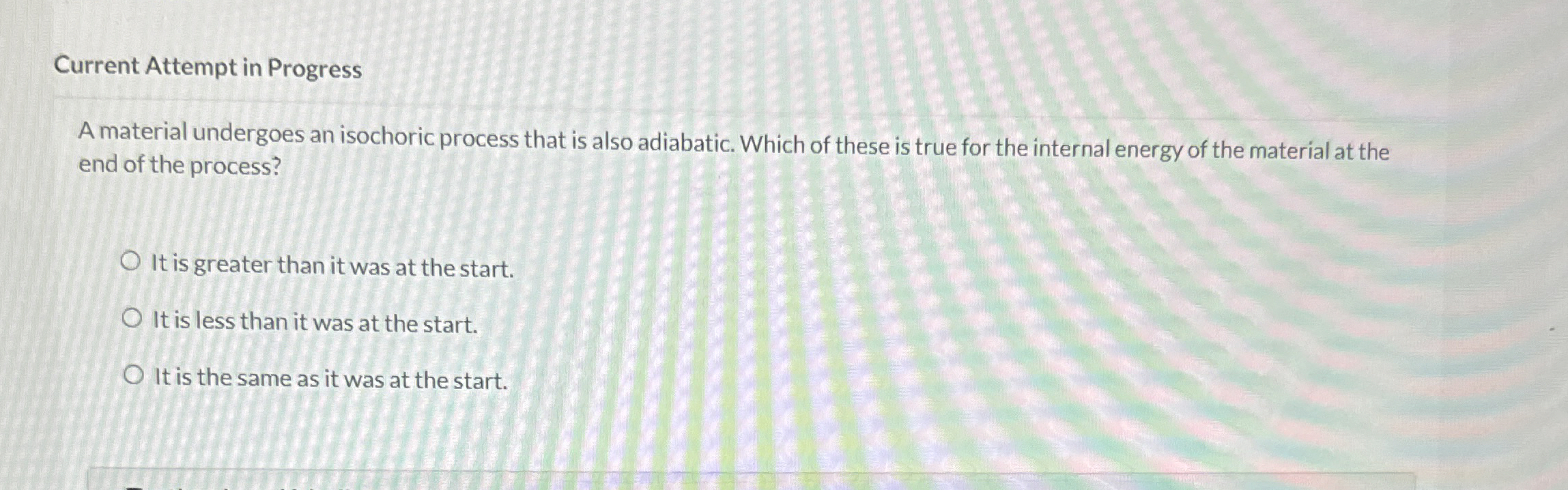 Solved Current Attempt in ProgressA material undergoes an | Chegg.com