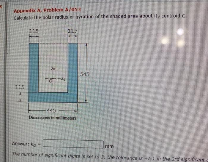 Solved Appendix A, Problem A/053 Calculate the polar radius | Chegg.com