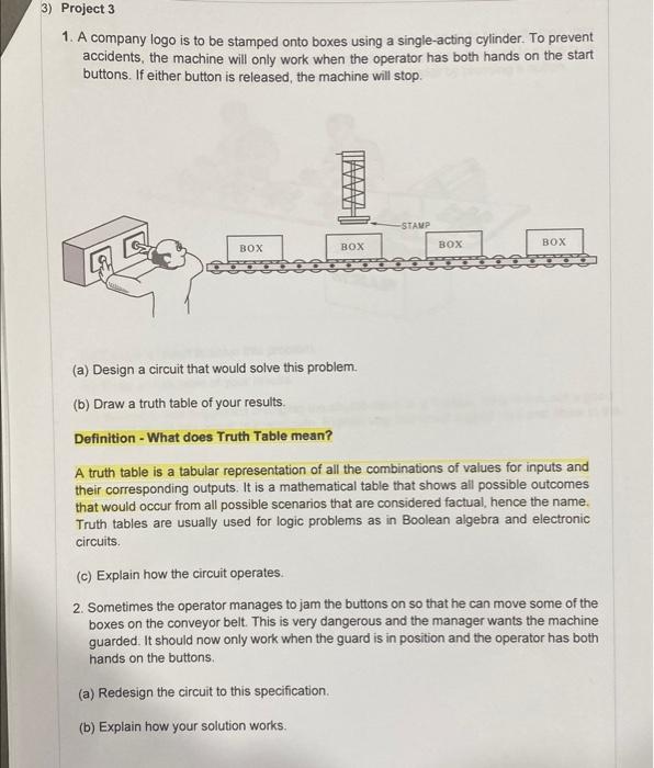 1. A company logo is to be stamped onto boxes using a | Chegg.com