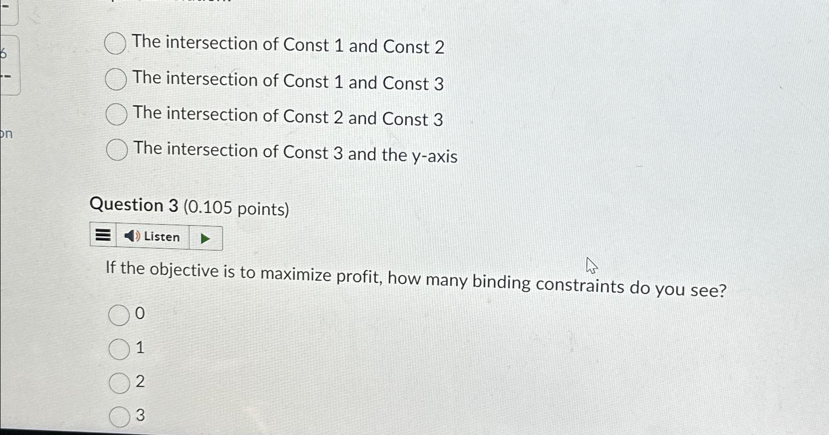 The intersection of Const 1 ﻿and Const 2The | Chegg.com