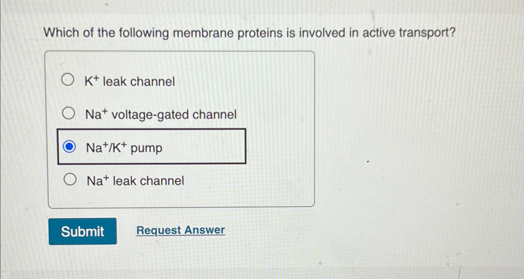 Solved Which of the following membrane proteins is involved | Chegg.com