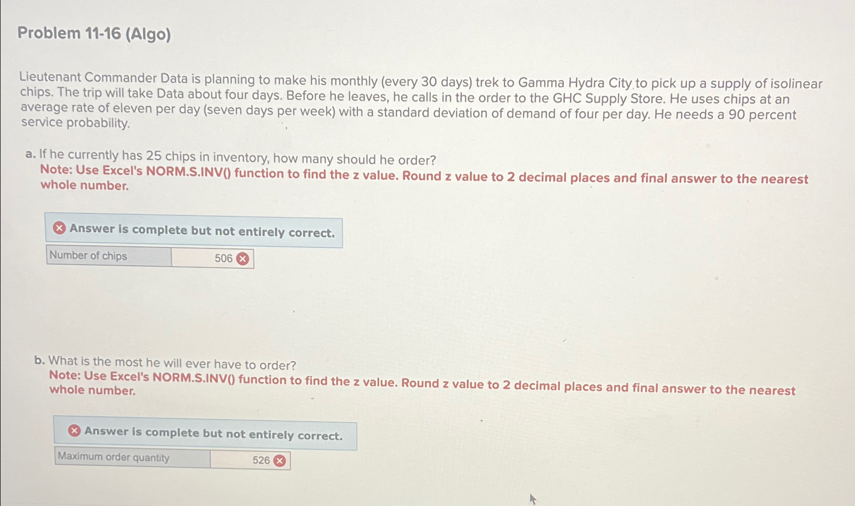 Solved Problem 11-16 (Algo)Lieutenant Commander Data is | Chegg.com
