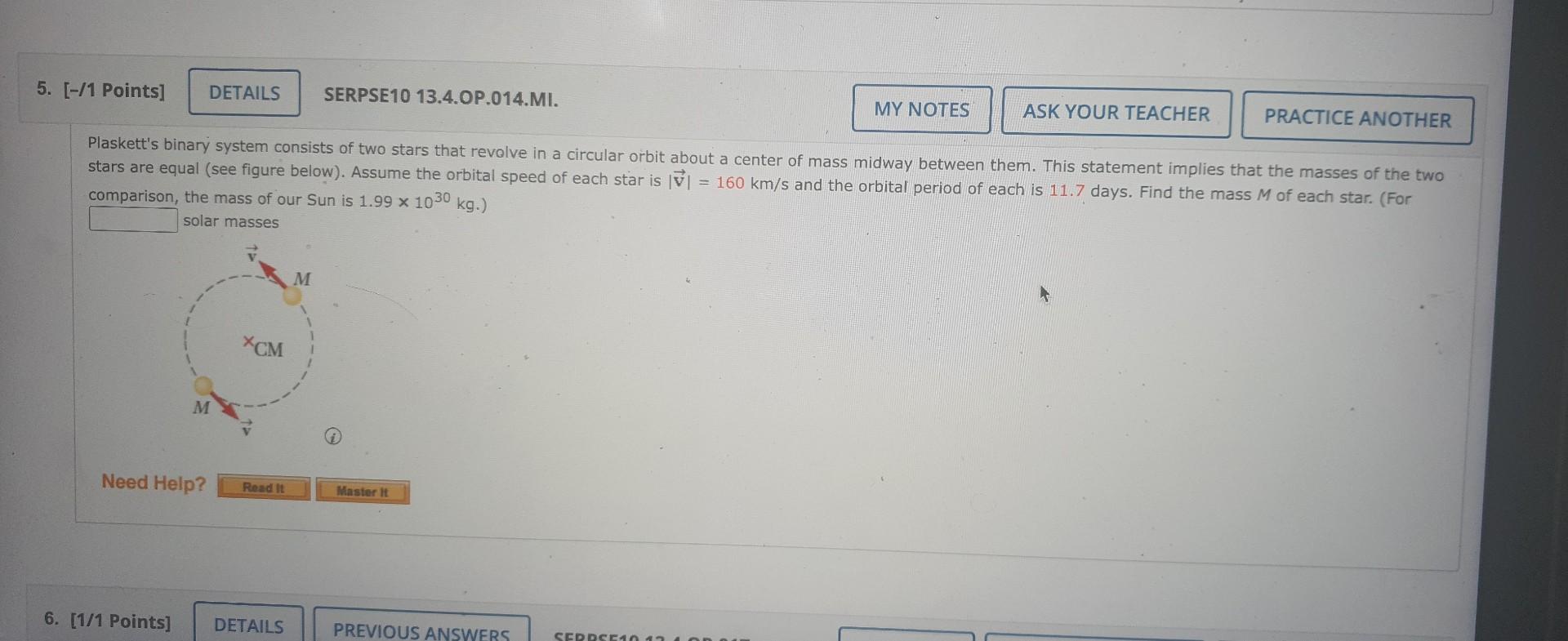 Solved Plaskett's binary system consists of two stars that | Chegg.com