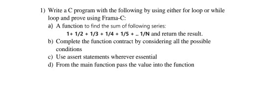 Solved 1) write a c program with the following by using | Chegg.com