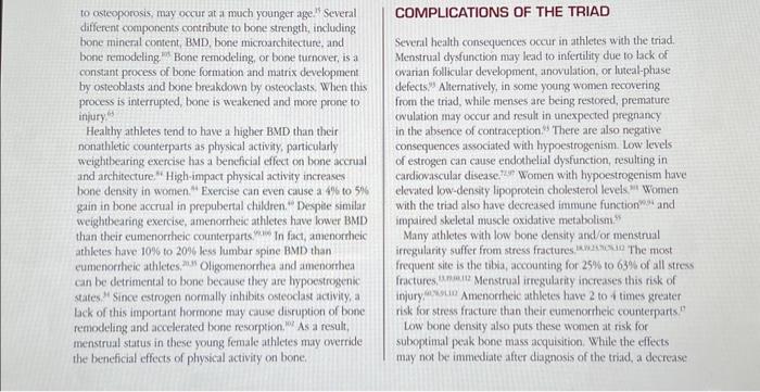 Solved Assignment 15: Female Athlete Triad Discussion Read | Chegg.com