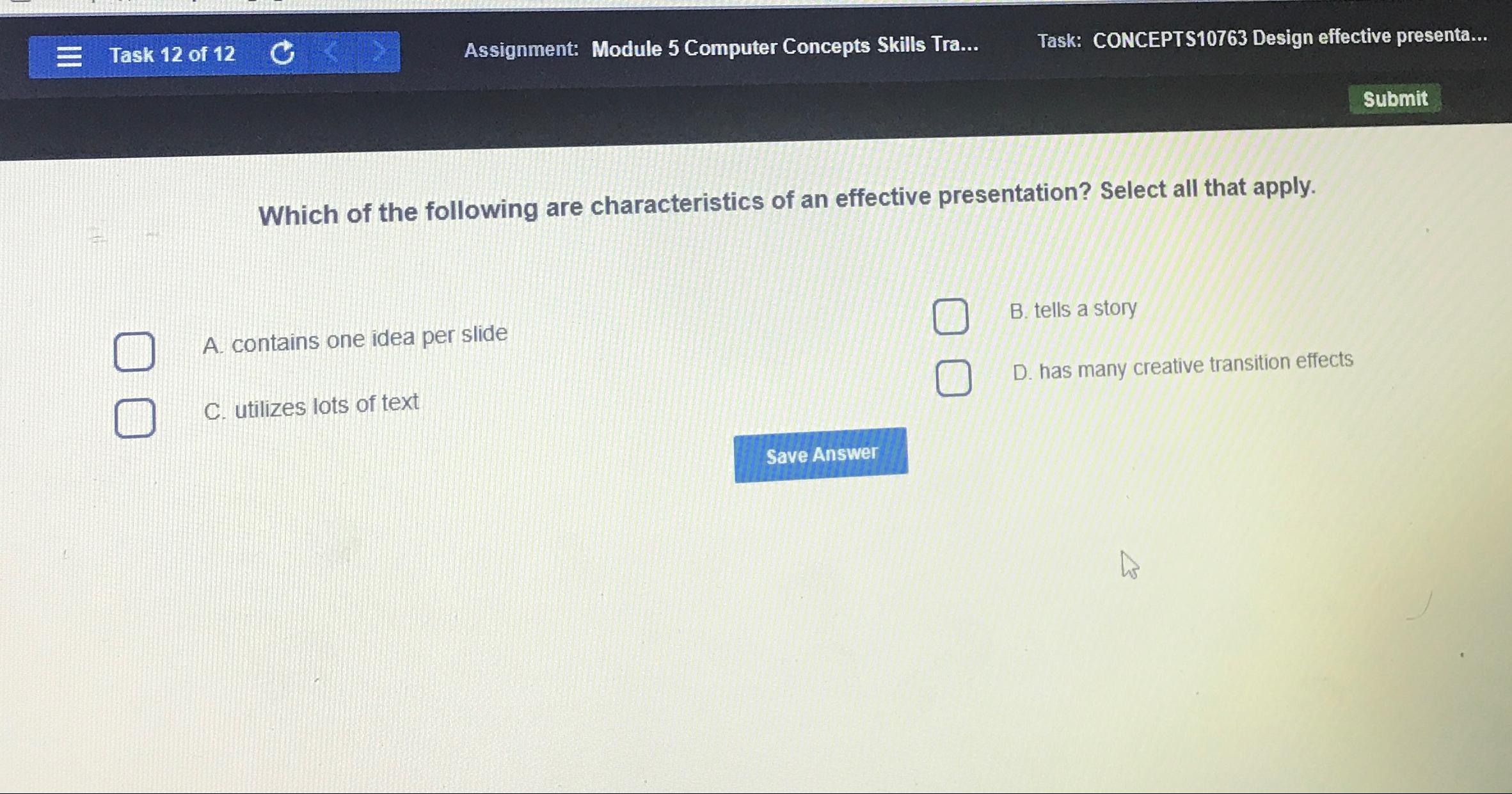 Solved Task 12 ﻿of 12Assignment: Module 5 ﻿Computer Concepts | Chegg.com