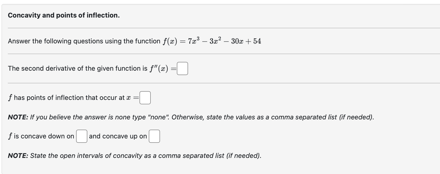 Solved Concavity and points of inflection.Answer the | Chegg.com
