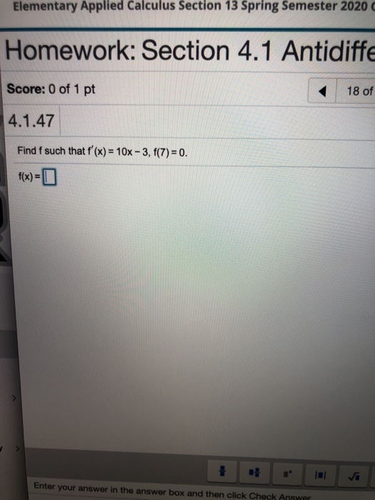 Solved Elementary Applied Calculus Section 13 Spring | Chegg.com