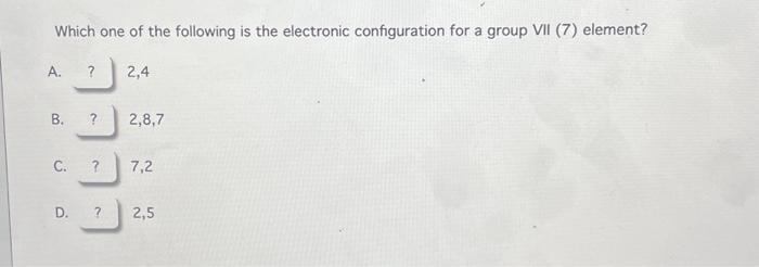 Which one of the following is the electronic | Chegg.com