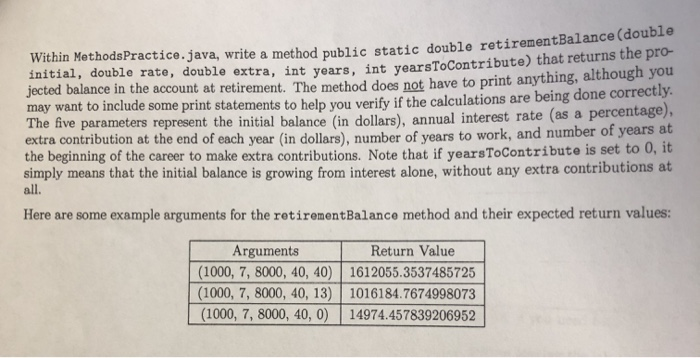 Solved Within Methods Practice.java, write a main method | Chegg.com
