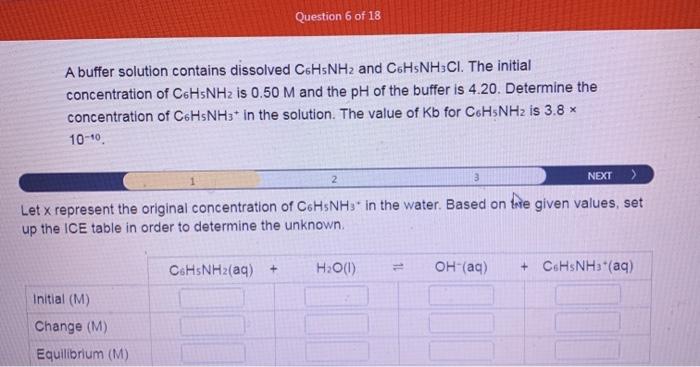 Solved Question 6 of 18 A buffer solution contains dissolved | Chegg.com
