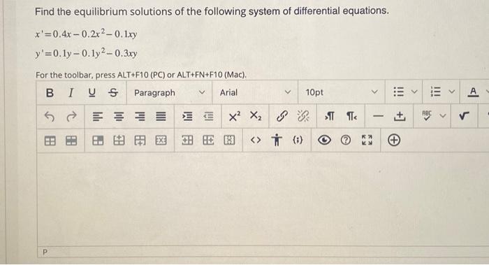 Solved Find the equilibrium solutions of the following | Chegg.com