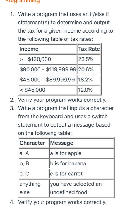 Solved Piuyi ally 1. Write a program that uses an if/else if | Chegg.com
