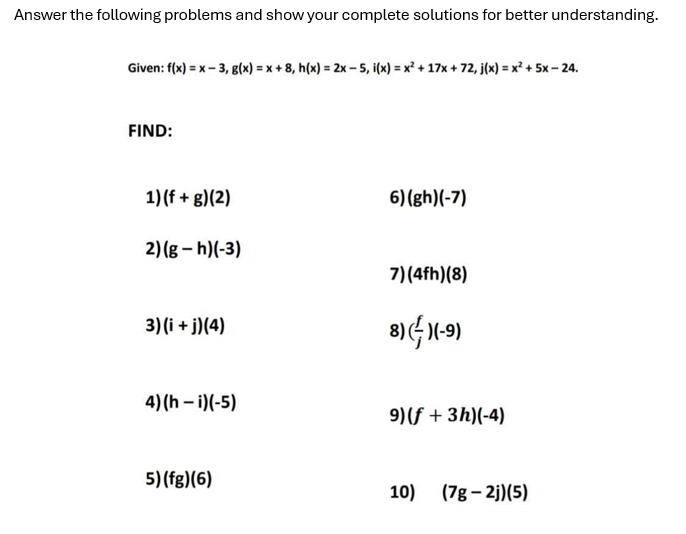 Solved Answer the following problems and show your complete | Chegg.com