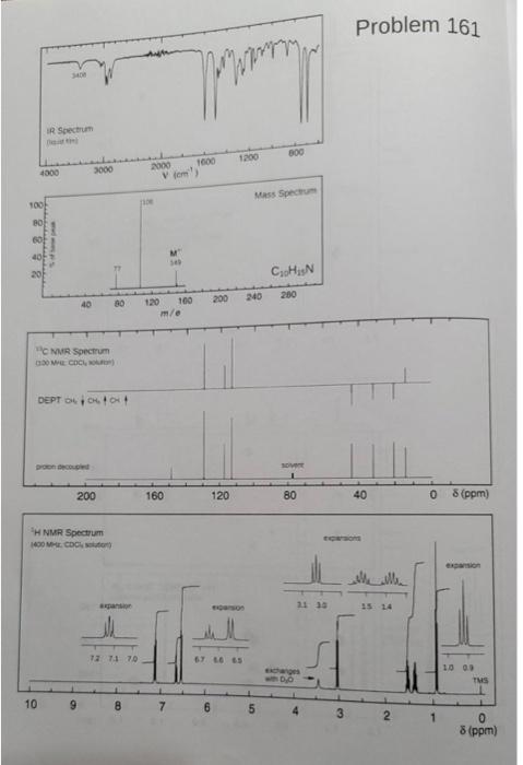 Solved Problem 161 ¿H NMRR Spectrum 1690Not. Cocl, sitton? | Chegg.com