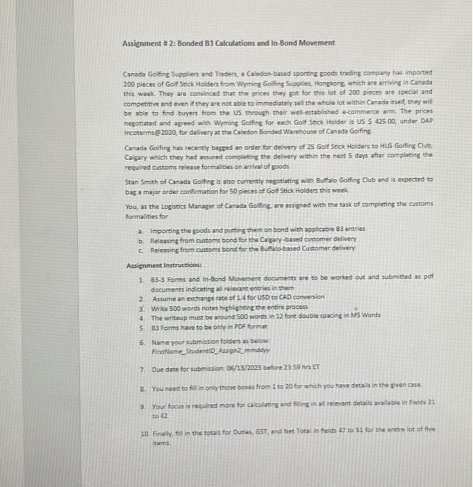Solved Assignment =2 : Bonded B3 Calculations and in-Bond | Chegg.com