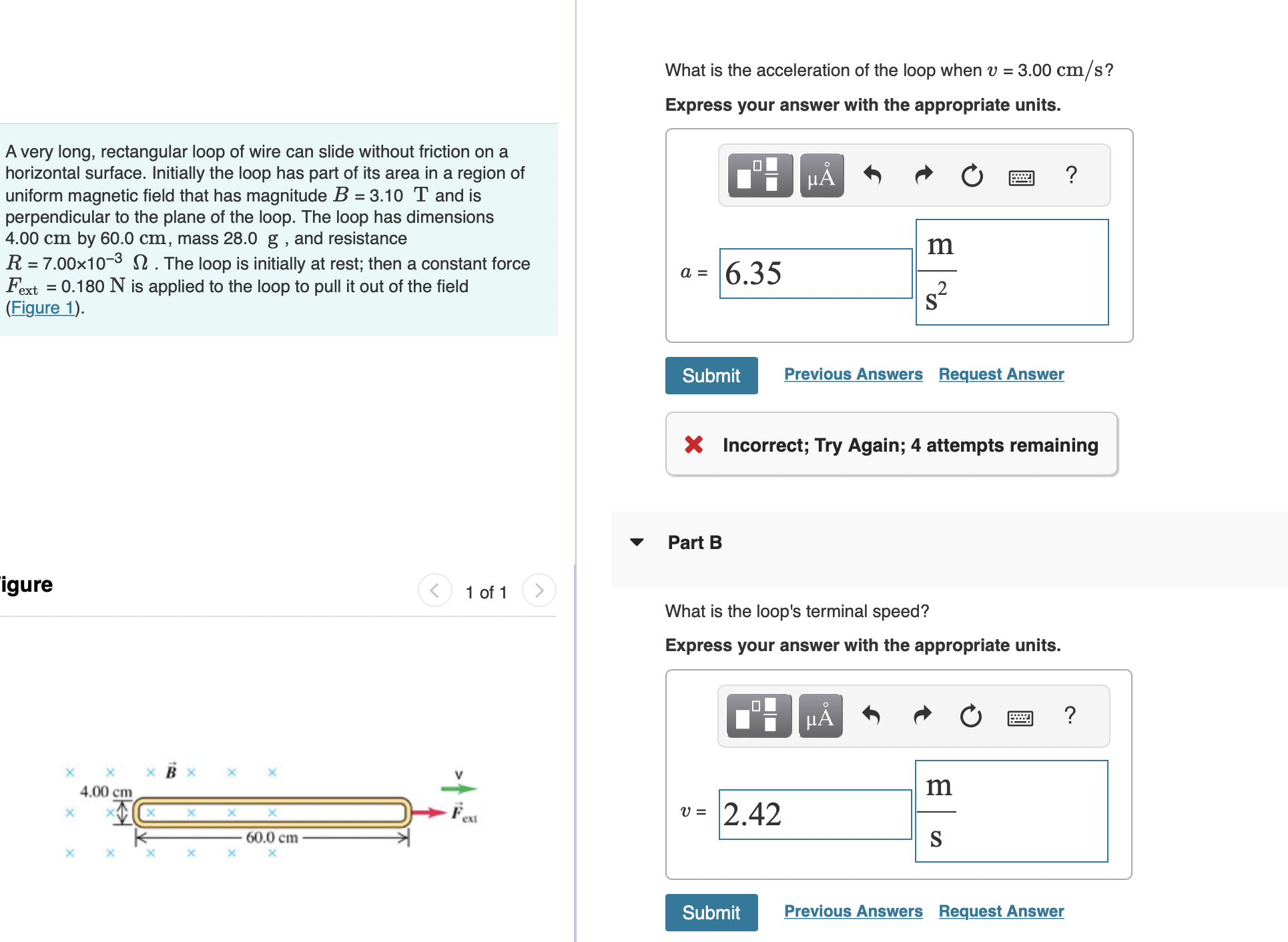 Solved A very long, rectangular loop of wire can slide | Chegg.com