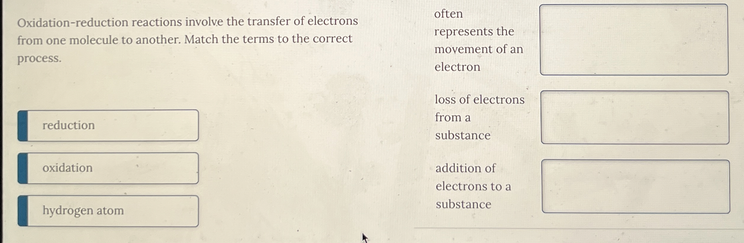 Solved Oxidation-reduction reactions involve the transfer of | Chegg.com