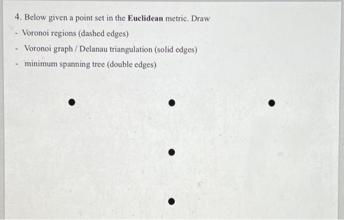 Solved 4. Below given a point set in the Euclidean metric. | Chegg.com