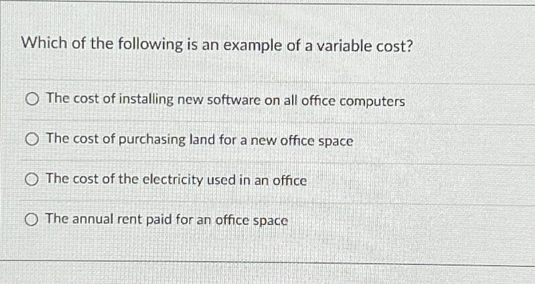 Solved Which of the following is an example of a variable | Chegg.com