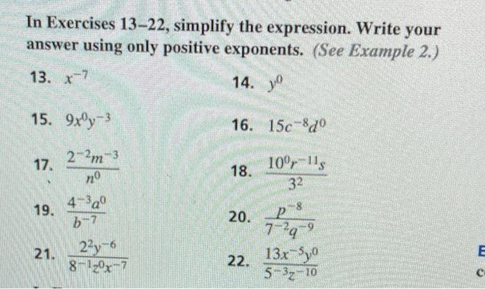 Solved In Exercises 13-22, simplify the expression. Write | Chegg.com