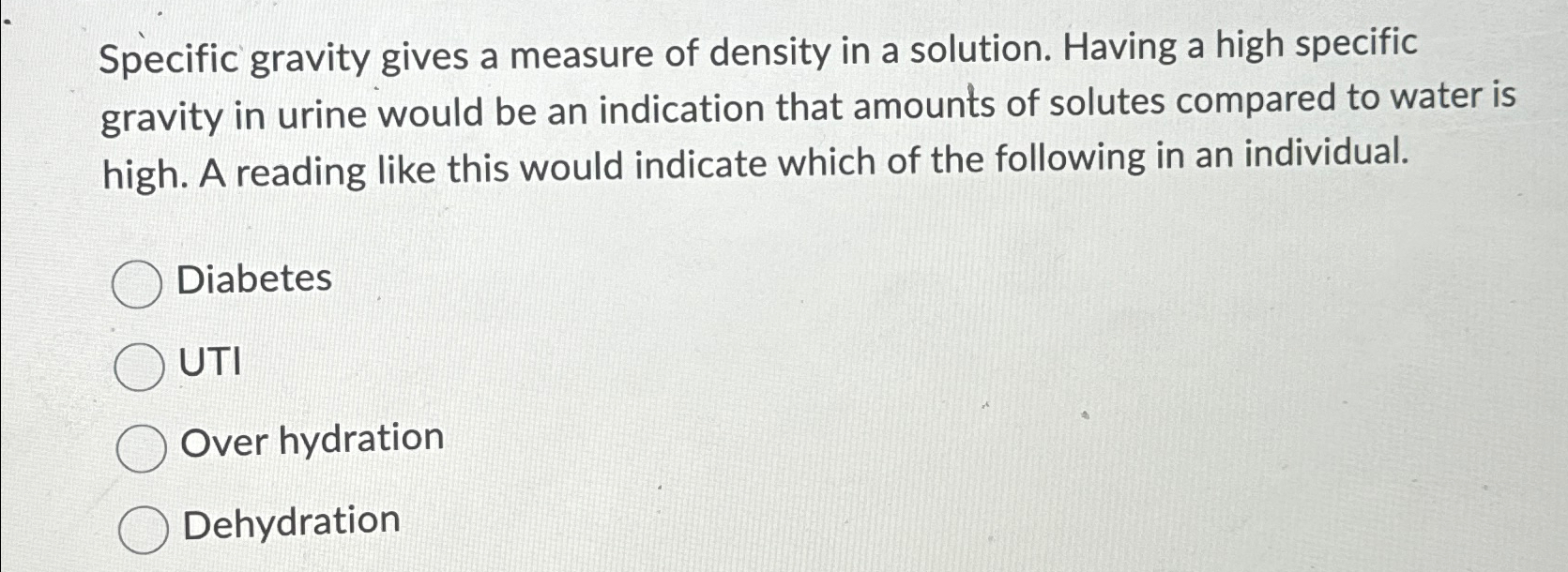 Solved Specific gravity gives a measure of density in a | Chegg.com
