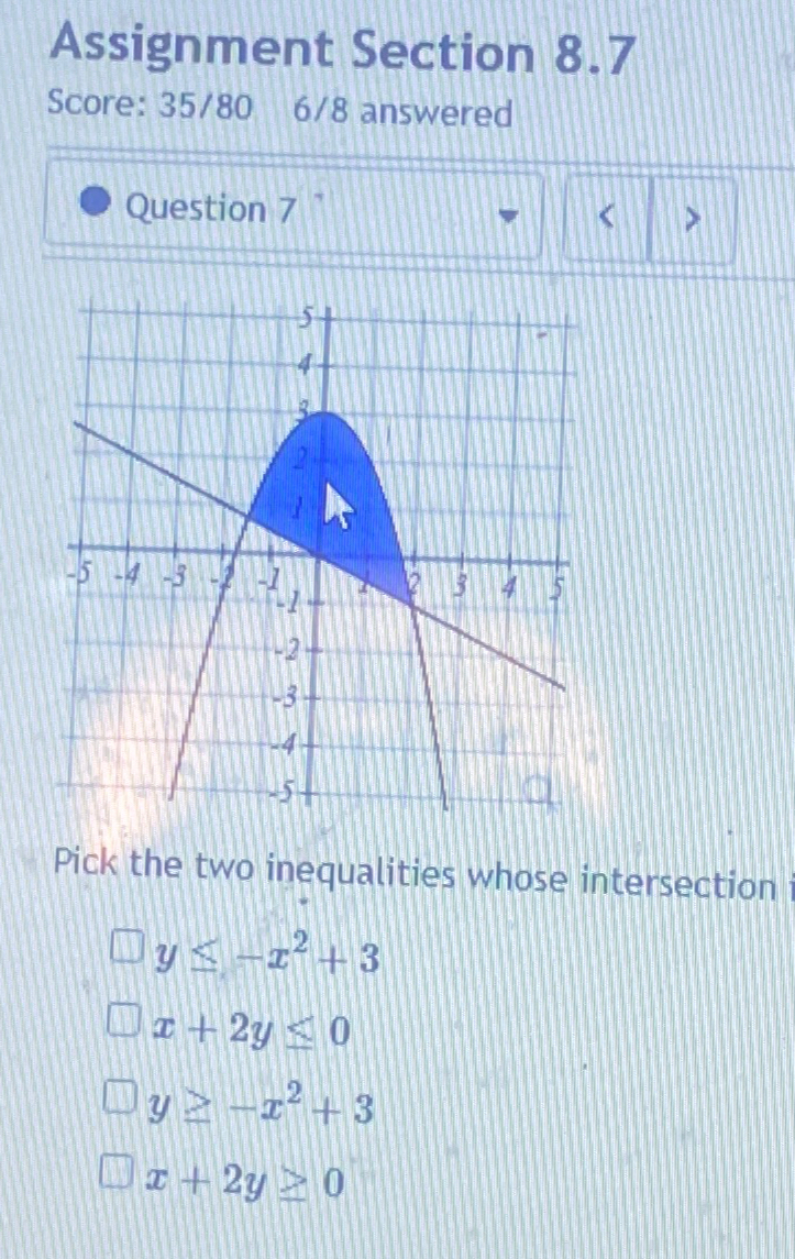 Solved Assignment Section 8.7Score: 358068 ﻿answeredPick the | Chegg.com